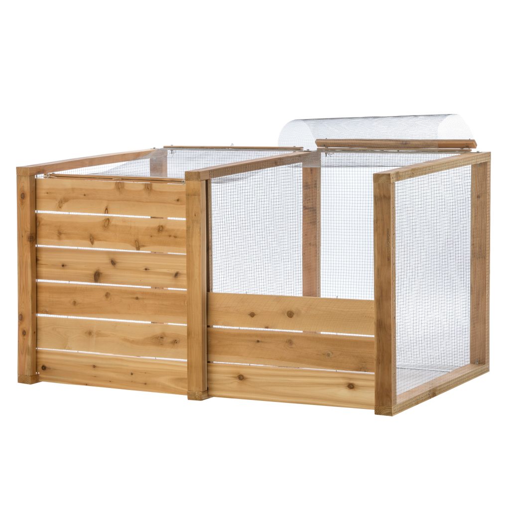 Double-Bin Cedar Composter + 2 Covers - Steve's Earth Engine